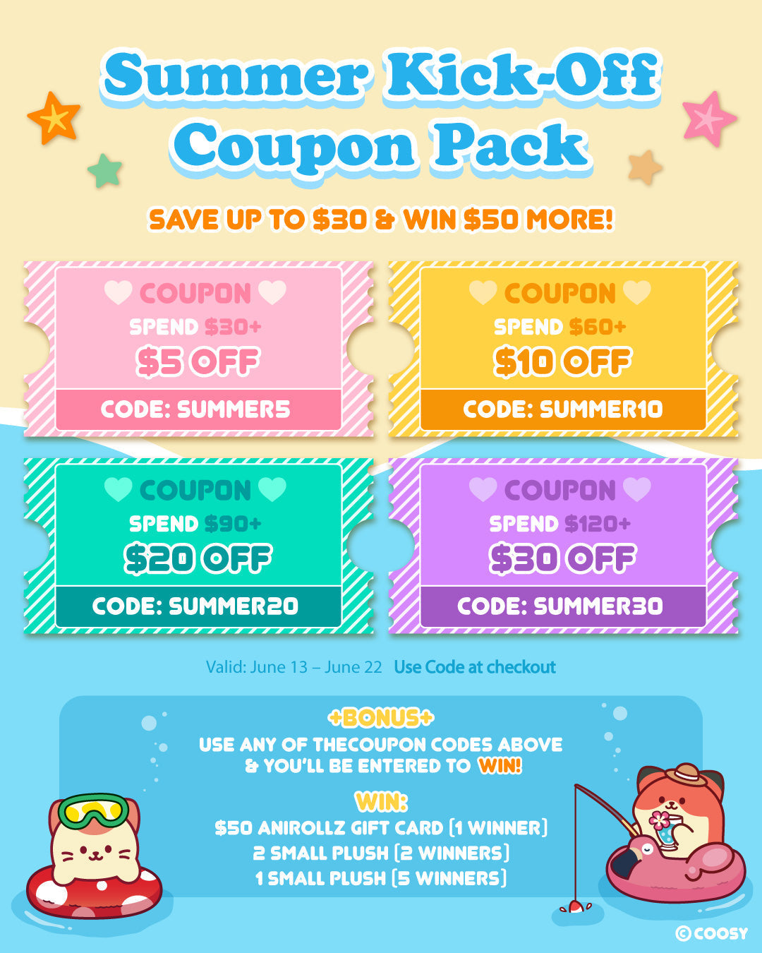 [Promotionz] Summer Kick-Off Coupon Pack – Anirollz