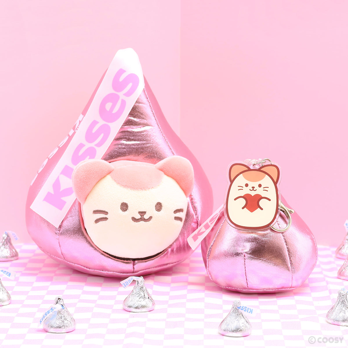 Anirollz x Kisses | Kittiroll 4" Mini Plush Acrylic Keychain